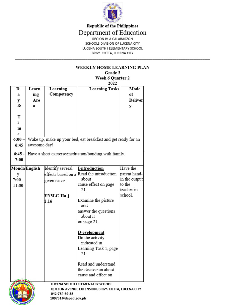 Grade 3 WHLP q2 W 6 Modular New | PDF
