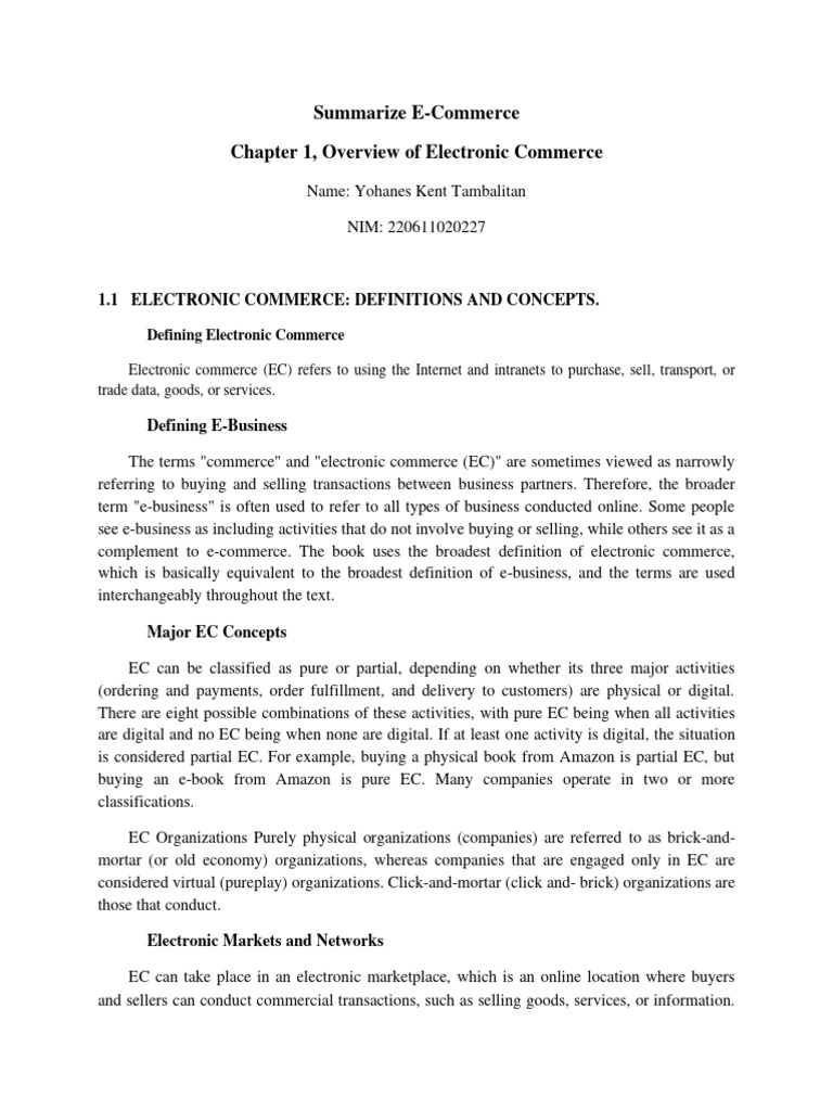 E-Business Summary Chapter 1 | PDF