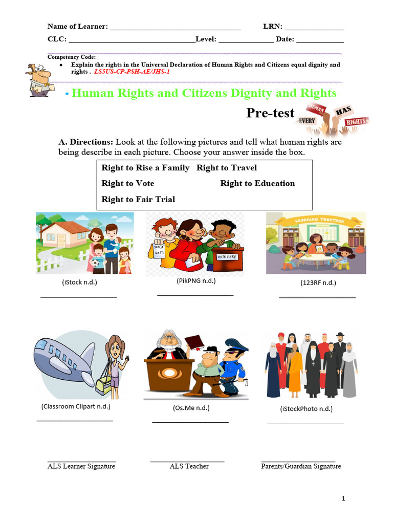 LS5-worksheets (Human Rights) - Print This One | PDF