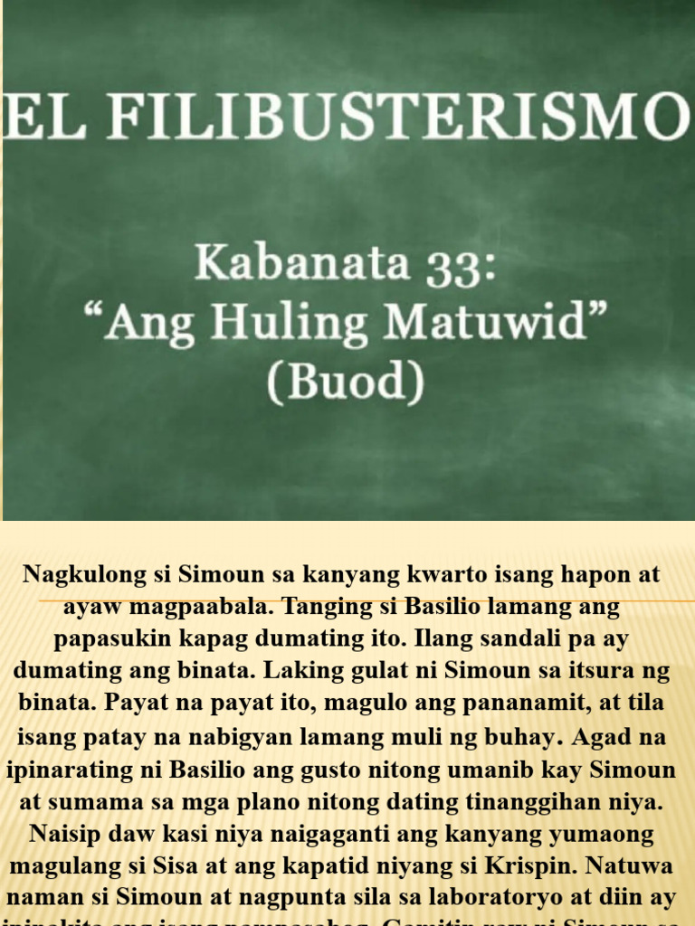 El Filibusterismo Kabanata 33-34 | PDF