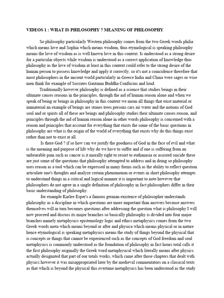 Philosophy Assignment | PDF