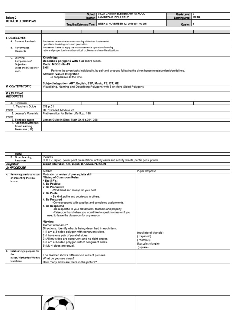 Cot-Math 5 | PDF | Teachers | Learning
