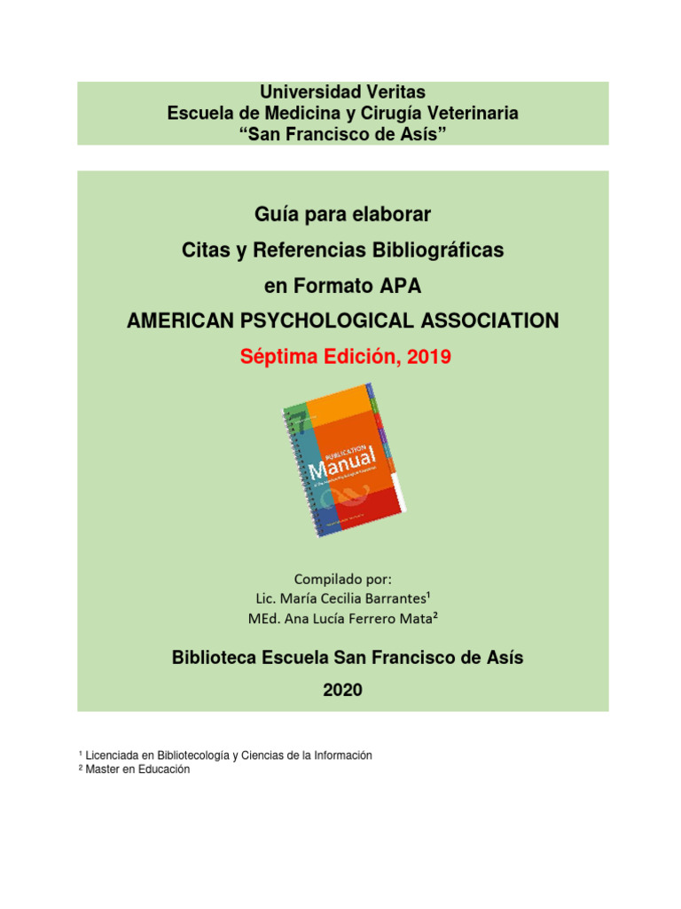 Guia Apa Séptima Edición 2019 Pdf