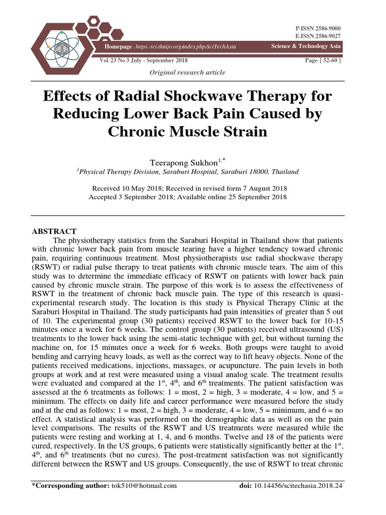scitechasia, Journal manager, 2018-025 Effects of Radial Shockwave ...