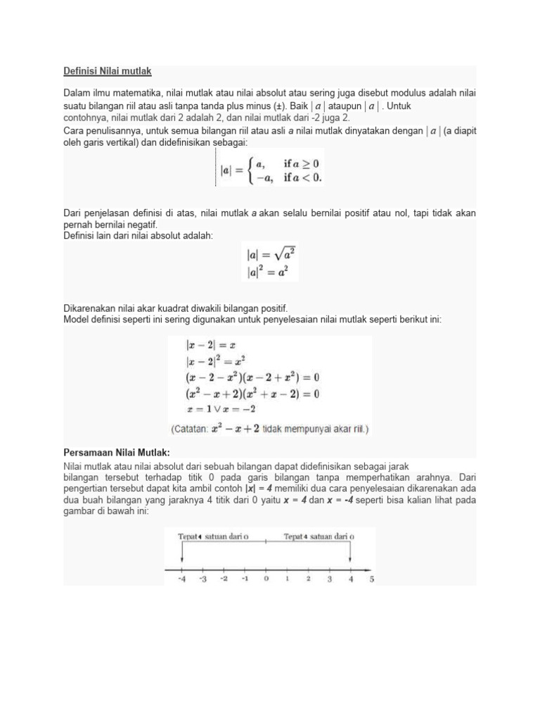 Definisi Nilai Mutlak | PDF