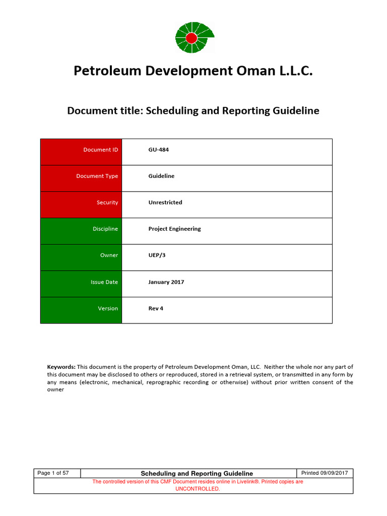 GU-484-Rev.04-Scheduling and Reporting Guideline | PDF