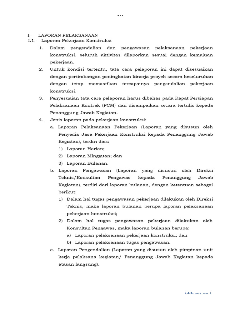 Sub Lampiran I Format Laporan Pelaksanaan RKK Rev 17 Mei 2021 | PDF