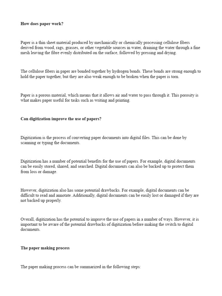 How Does Paper Work | PDF