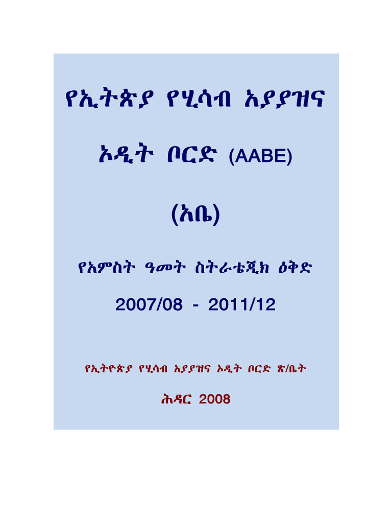 AABE Strategic Plan Amharic | PDF