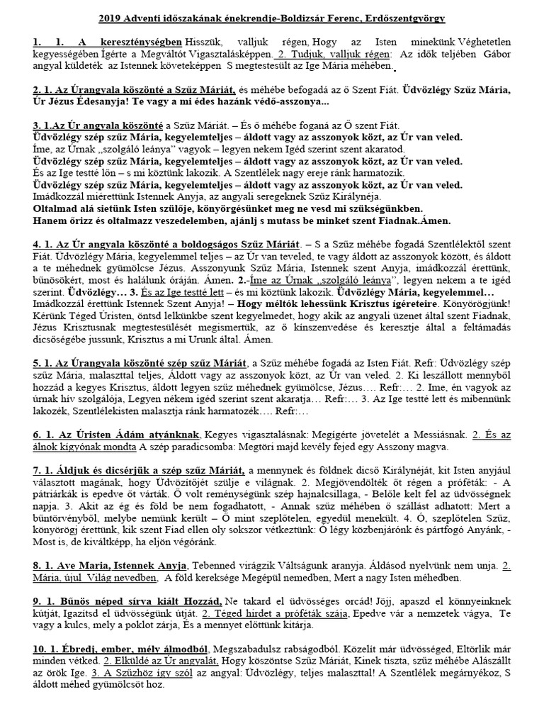 2019 Adventi Énekek | PDF