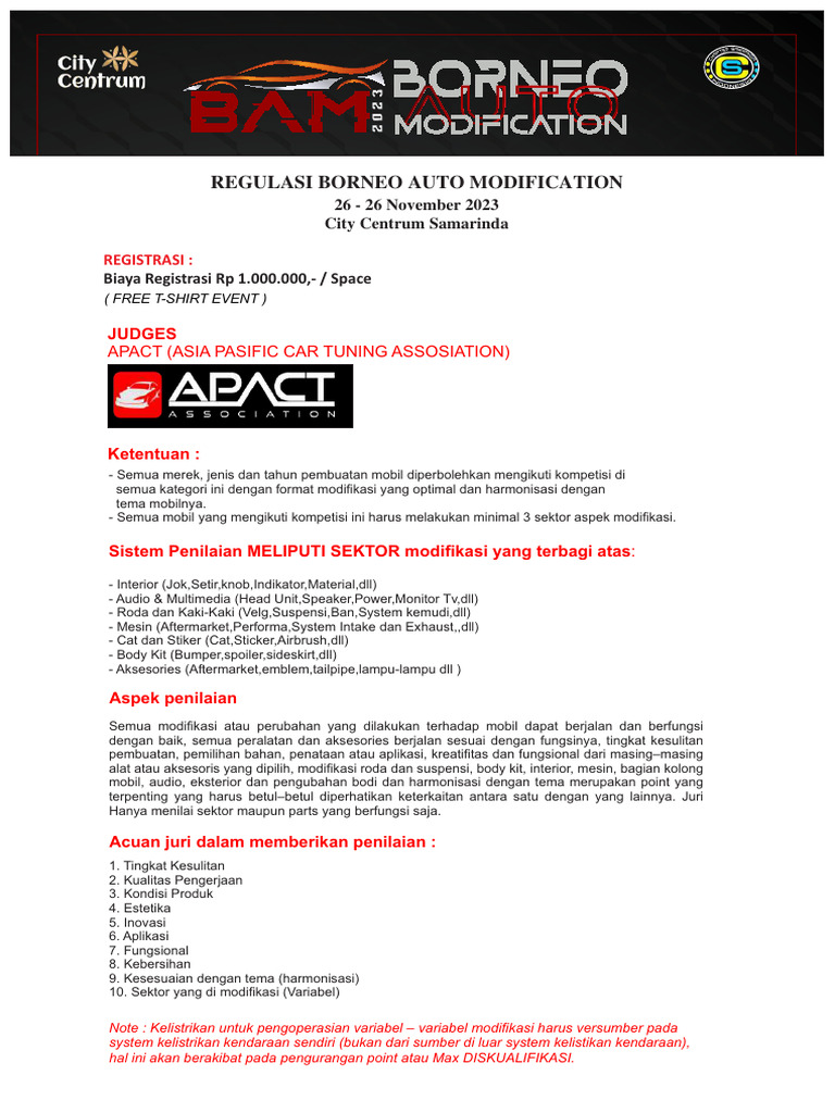 Regulasi Borneo Auto Modification 2023 | PDF | Pengelolaan Keuangan & Uang