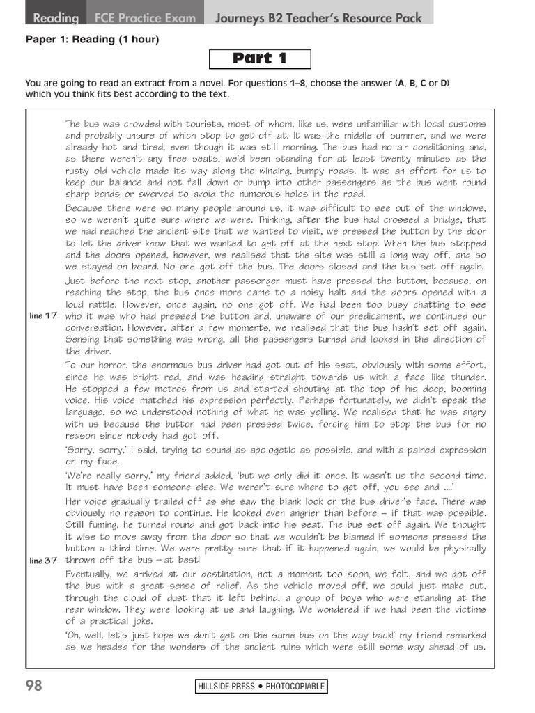 CAMBRIDGE FCE - Test - 1 | PDF
