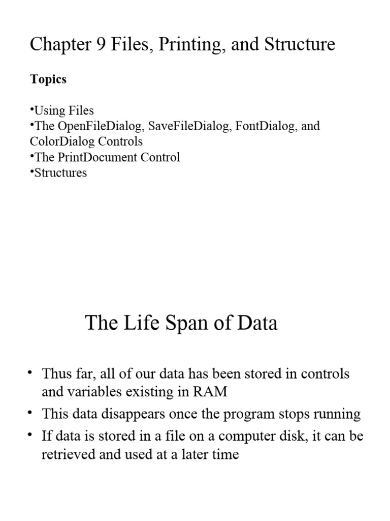 Vb Chapter 9 Pdf Computer File Text File