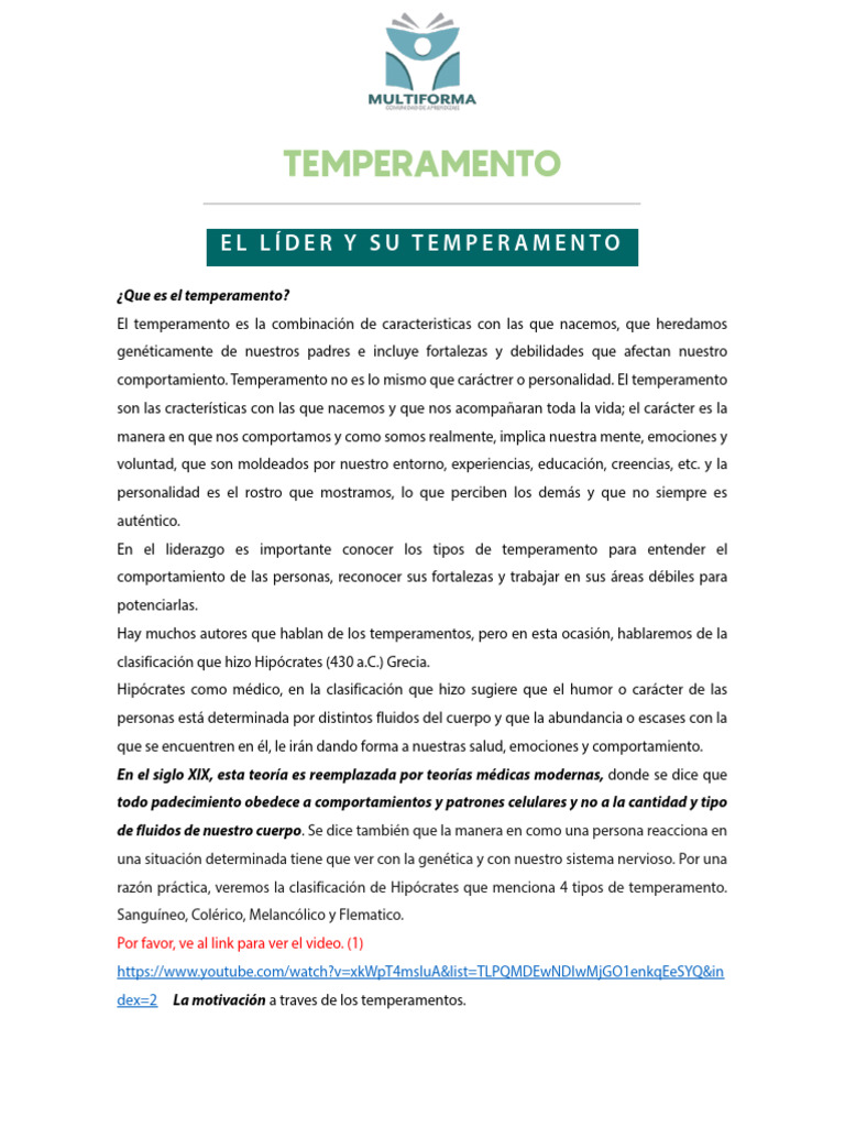 Semana 7. Clase 11. El Líder y Su Temperamento. | Descargar gratis PDF ... Semana 7. Clase 11. El Líder y Su Temperamento. | Descargar gratis PDF ...
