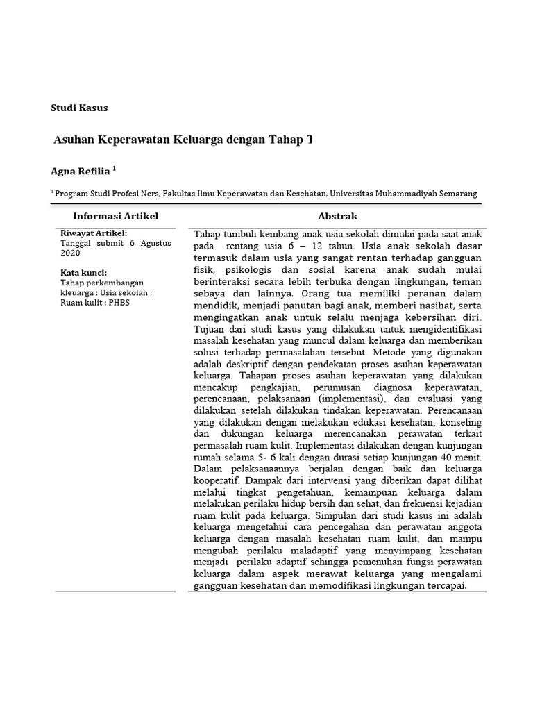 Manuskrip Studi Kasus, AGNA REFILIA | PDF