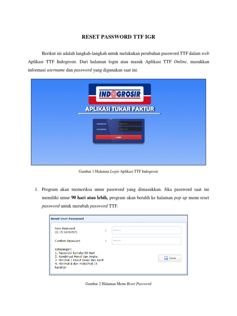 Panduan Reset Password TTF Igr | PDF