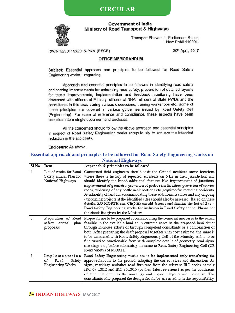 Circular Morth Road Safety | PDF | Road Traffic Safety | Road