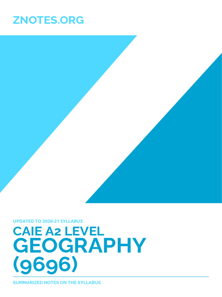 Caie A2 Geography 9696 Advanced Human Geography v1 | PDF