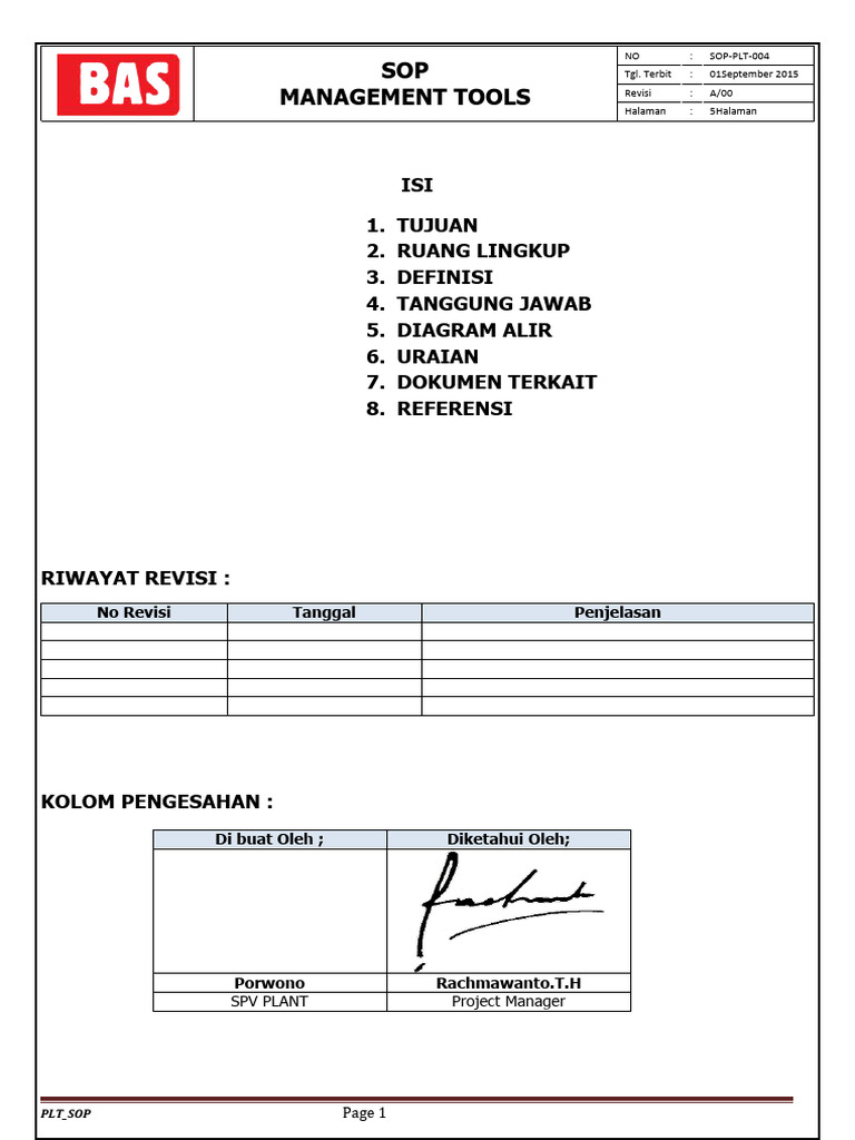 SOP-RM-004 Management Tools Ok | PDF