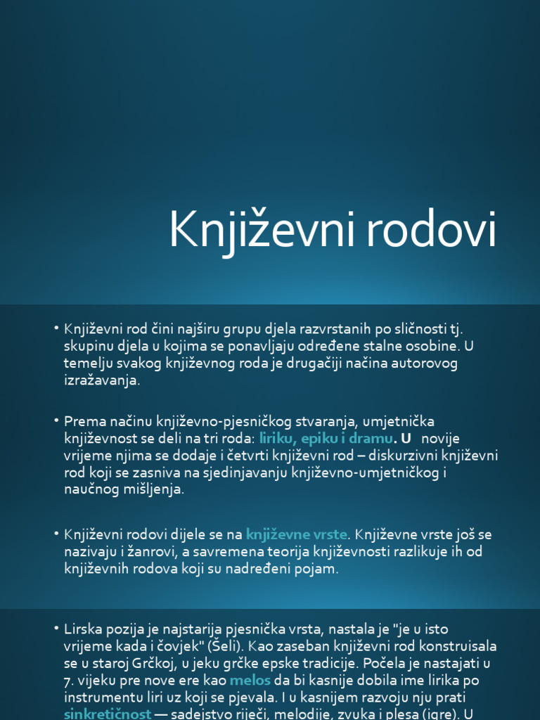 Književni Rodovi | PDF
