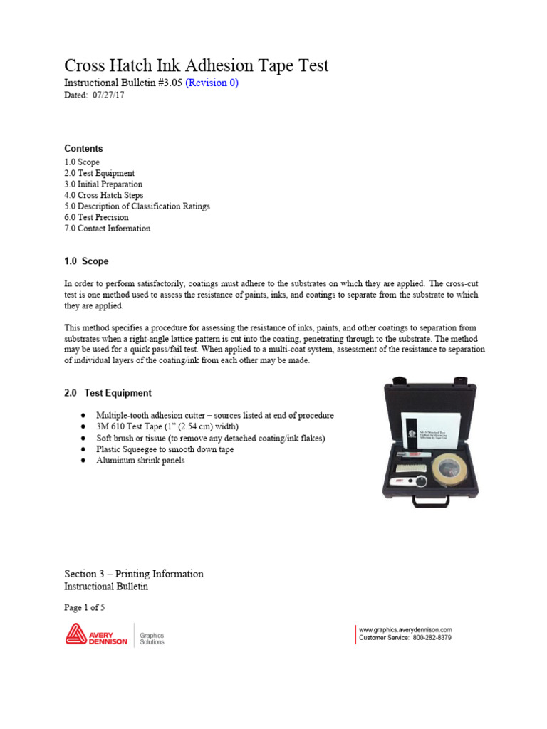 Cross Hatch Ink Adhesion Test Guide | PDF | Materials | Physical Sciences