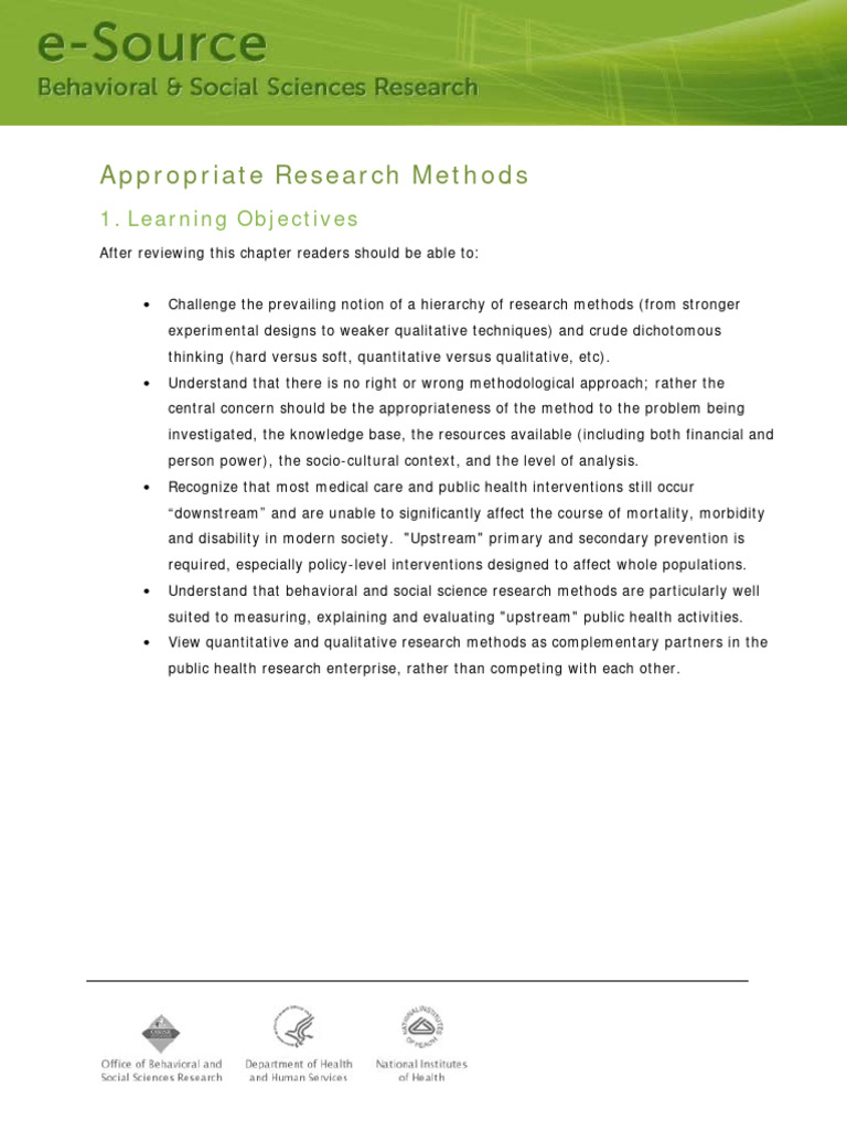 Appropriate Research Methods | PDF