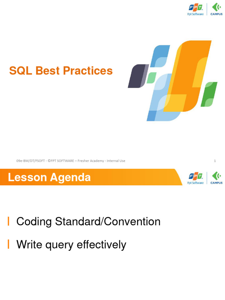 Lecture 10 - SQL Best Practices | PDF Lecture 10 - SQL Best Practices | PDF