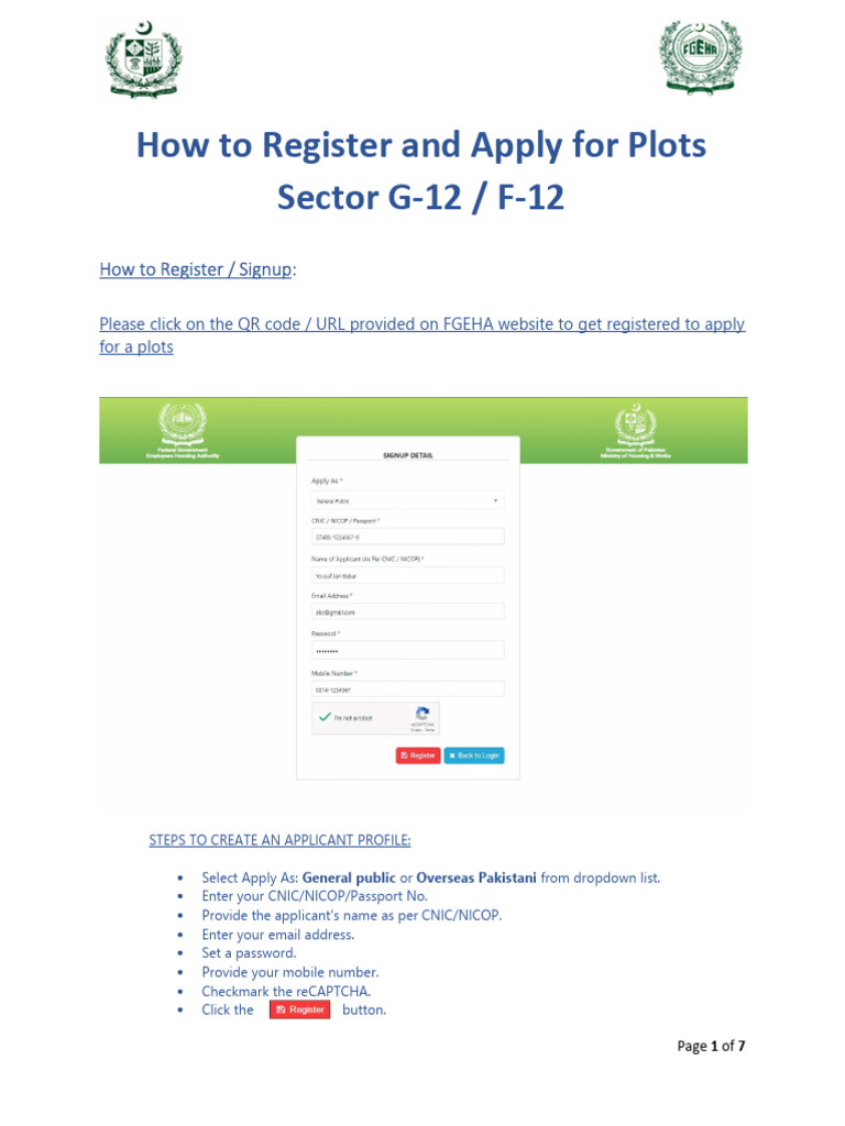 How To Apply For Plot G 12 F 12 V1.0 | PDF | Finance & Money Management