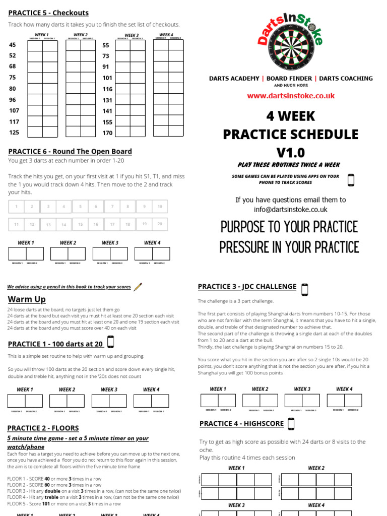 Version 1 Practice Schedule | PDF