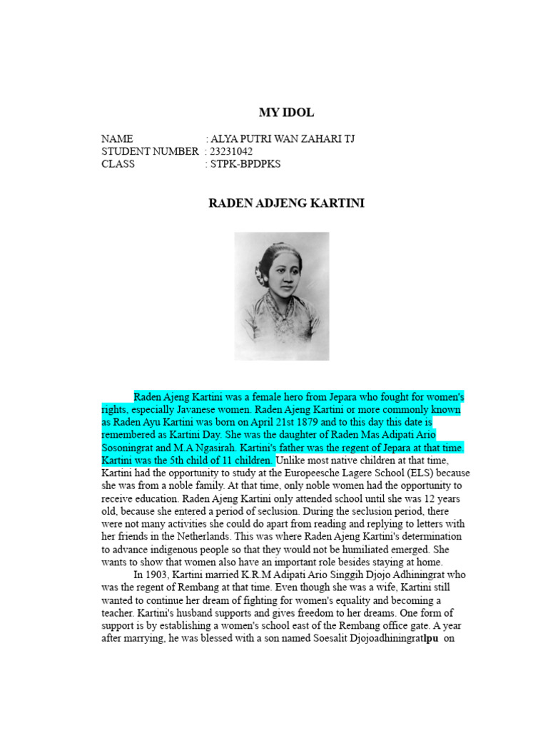 English's Task 2-My Idol | PDF