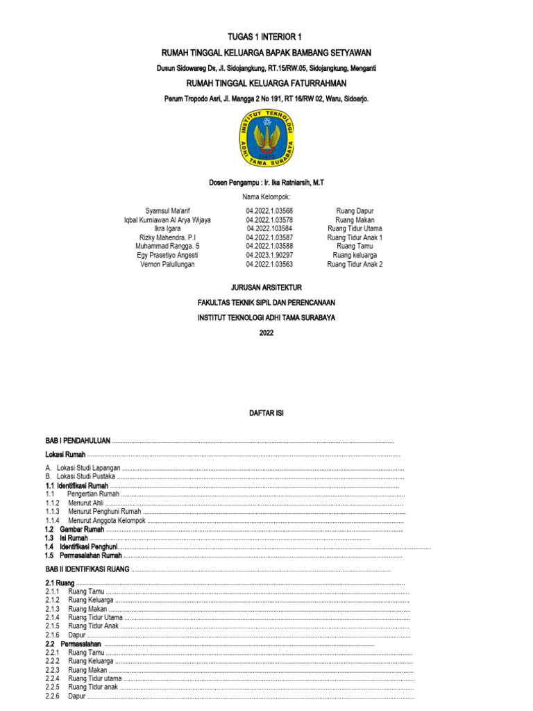 TUGAS - INTERIOR - KELOMPOK 5 Fix | PDF