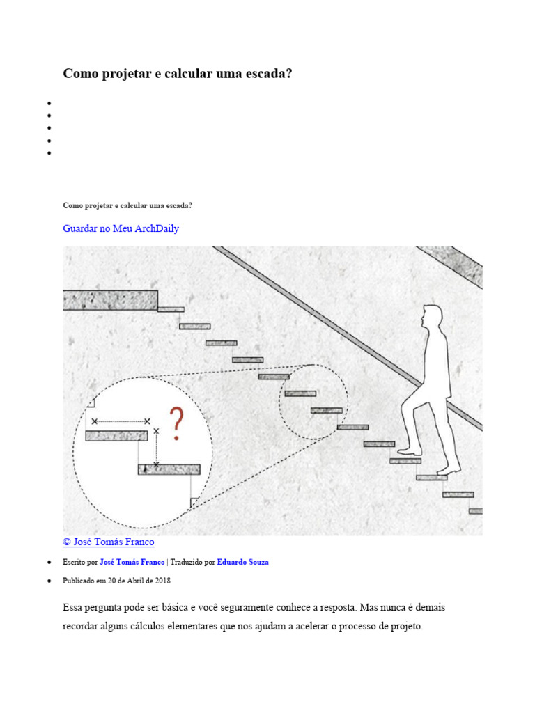 Como Projetar e Calcular Uma Escada | PDF