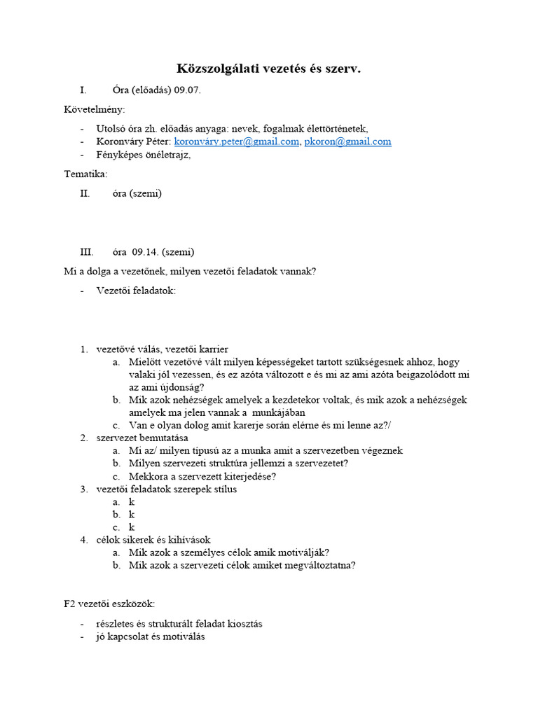 Közszolgálati Vezetés És Szerv | PDF