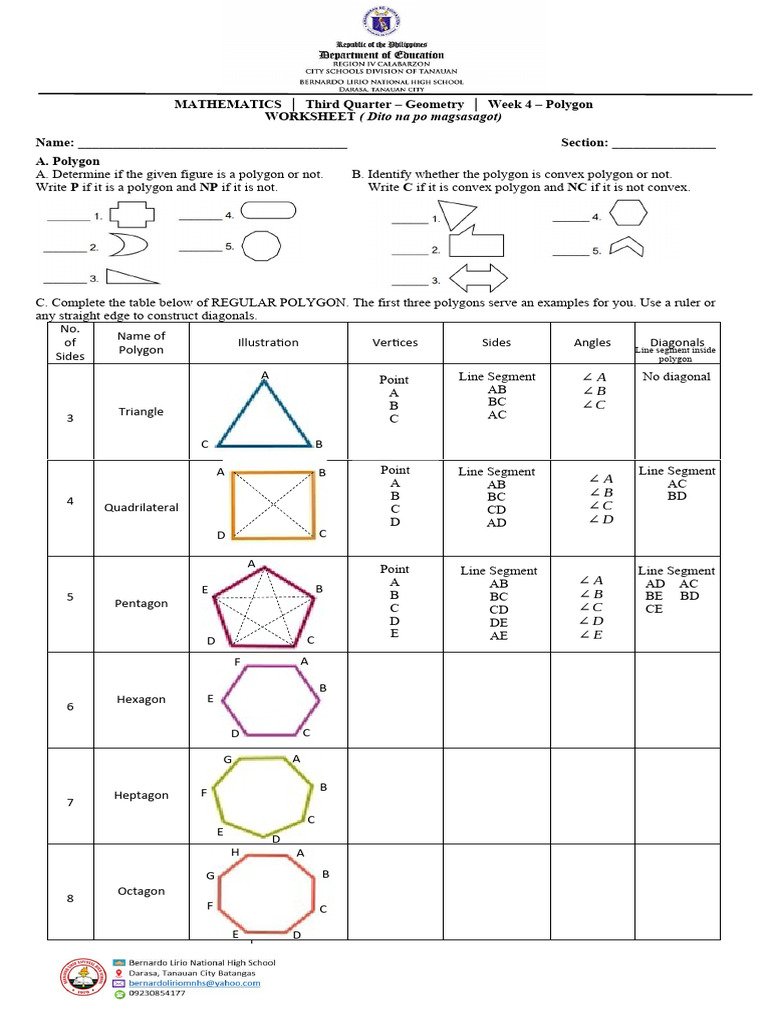 Quarter 3 - WORKSHEET - Week4 | PDF | Polygon | Elementary Geometry
