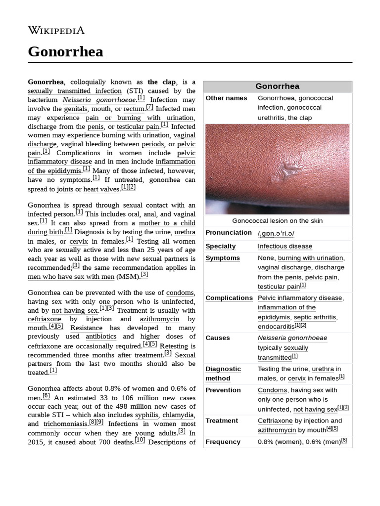 Gonorrhea | PDF
