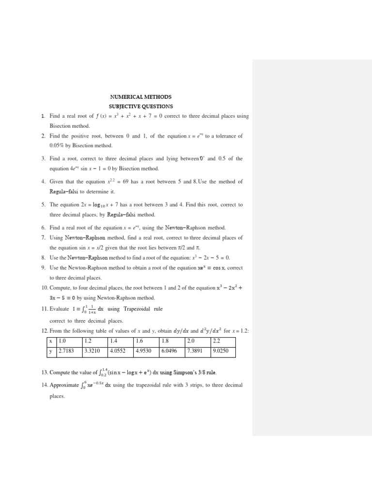 Numerical Methods: Root Finding & Integration | PDF