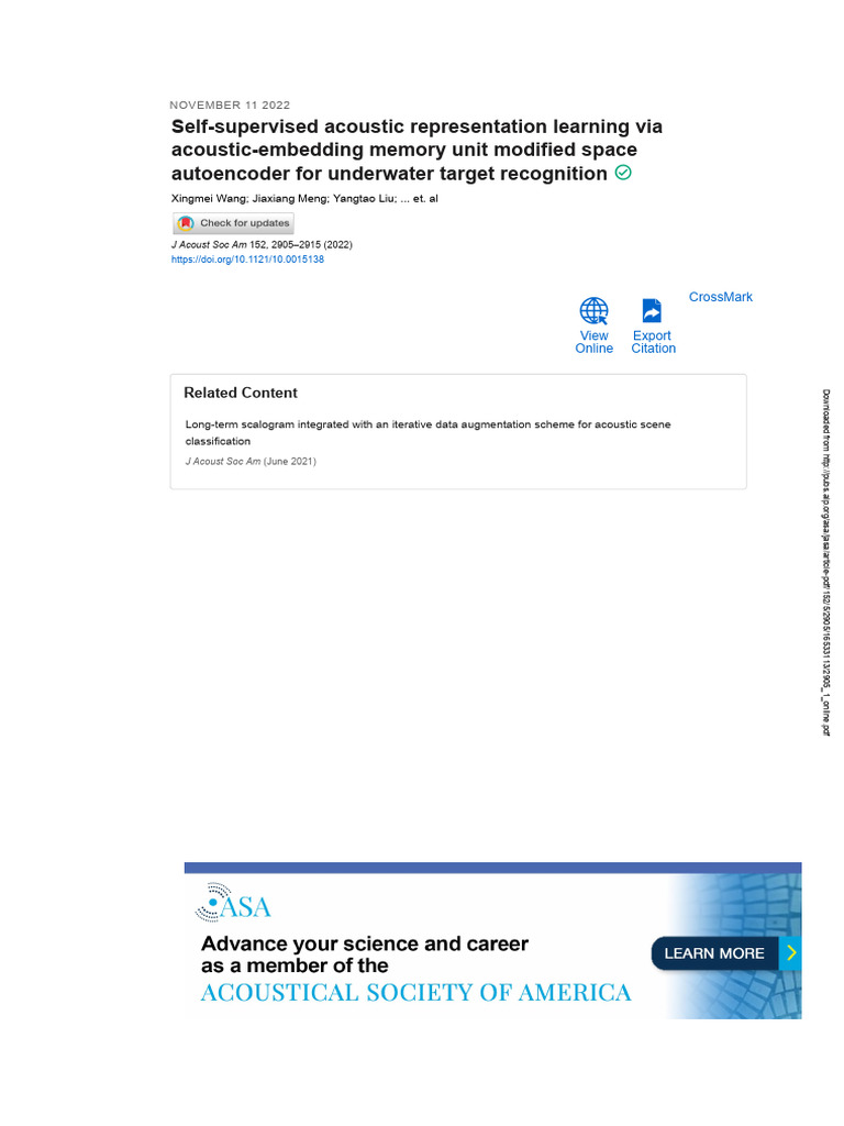 Self-Supervised Acoustic Representation Learning Via Acoustic-Embedding ...