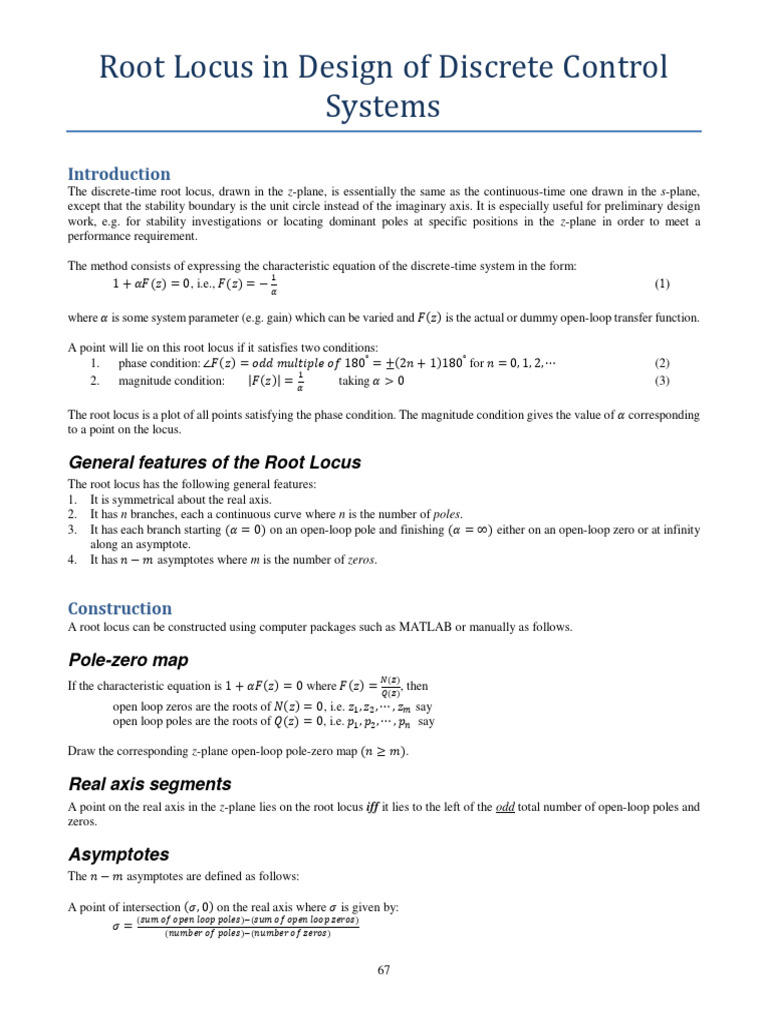 Root Locus In Discrete Control Pdf