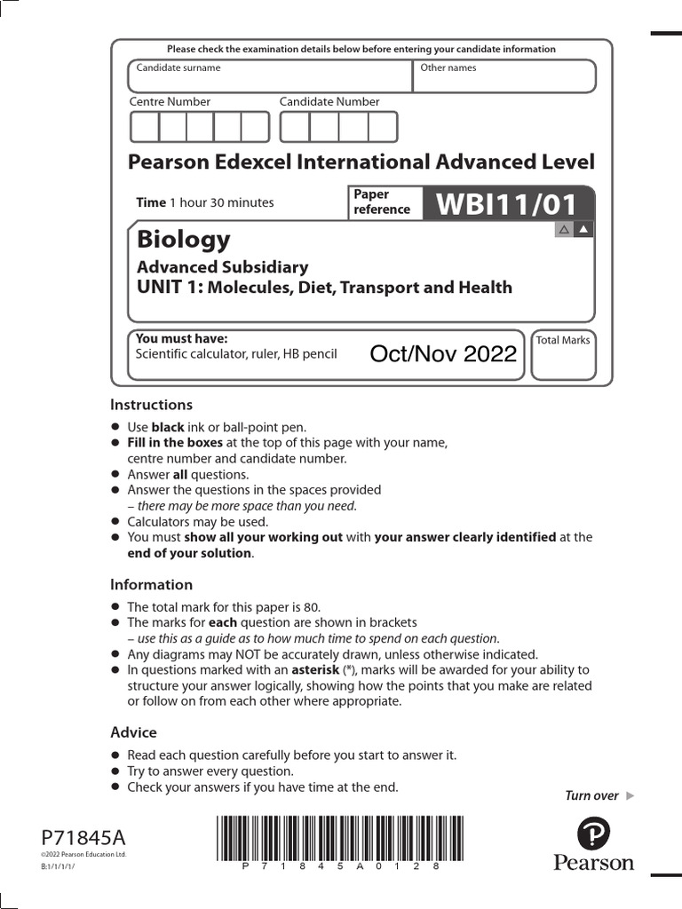 Biology Unit 1 Oct 2022 Ial Pdf