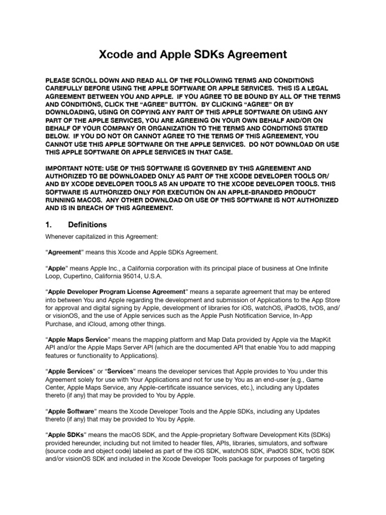 Xcode Apple | Download Free PDF | Indemnity | Software Development Kit