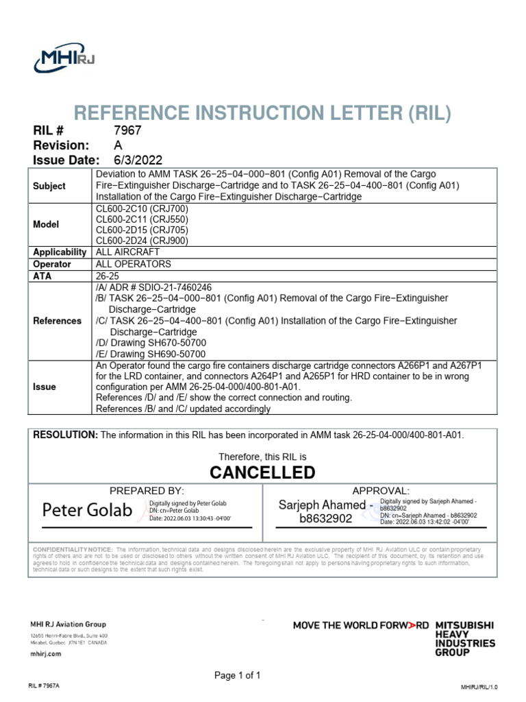 RIL 7967A: Cargo Fire-Extinguisher Update | PDF