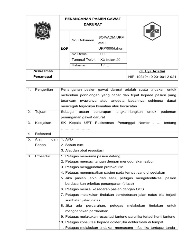 Sop Penanganan Gadar | PDF