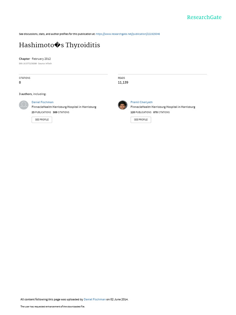 Hashimotos Thyroiditis | PDF