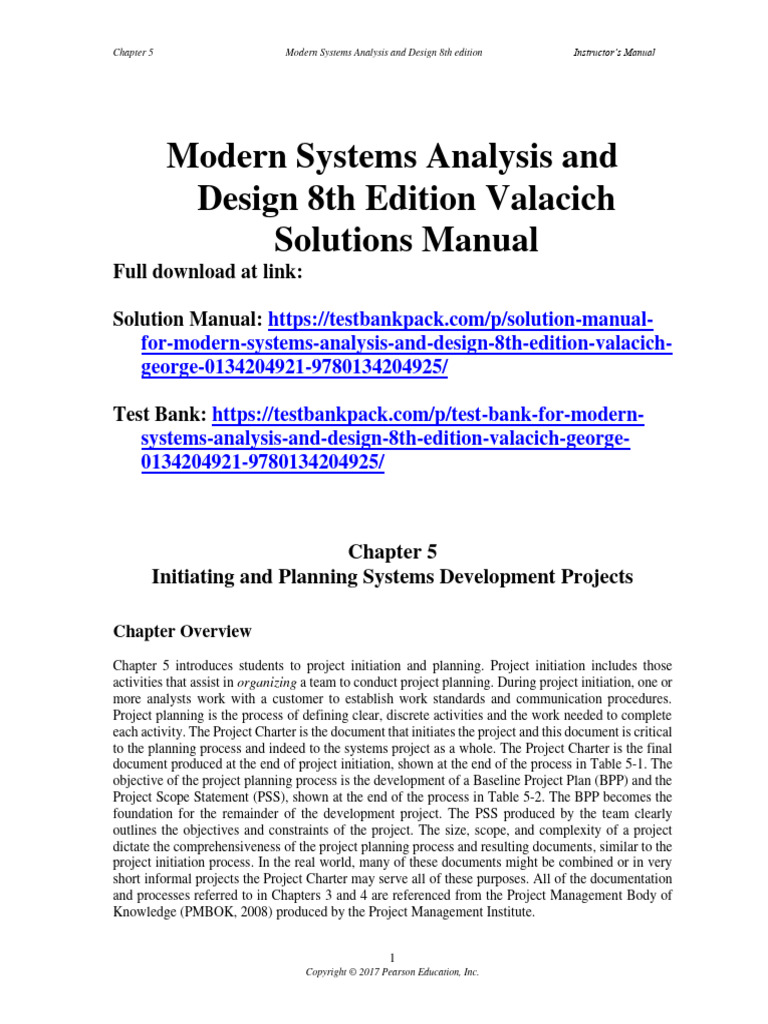 Modern Systems Analysis and Design 8th Edition Valacich Solutions ...