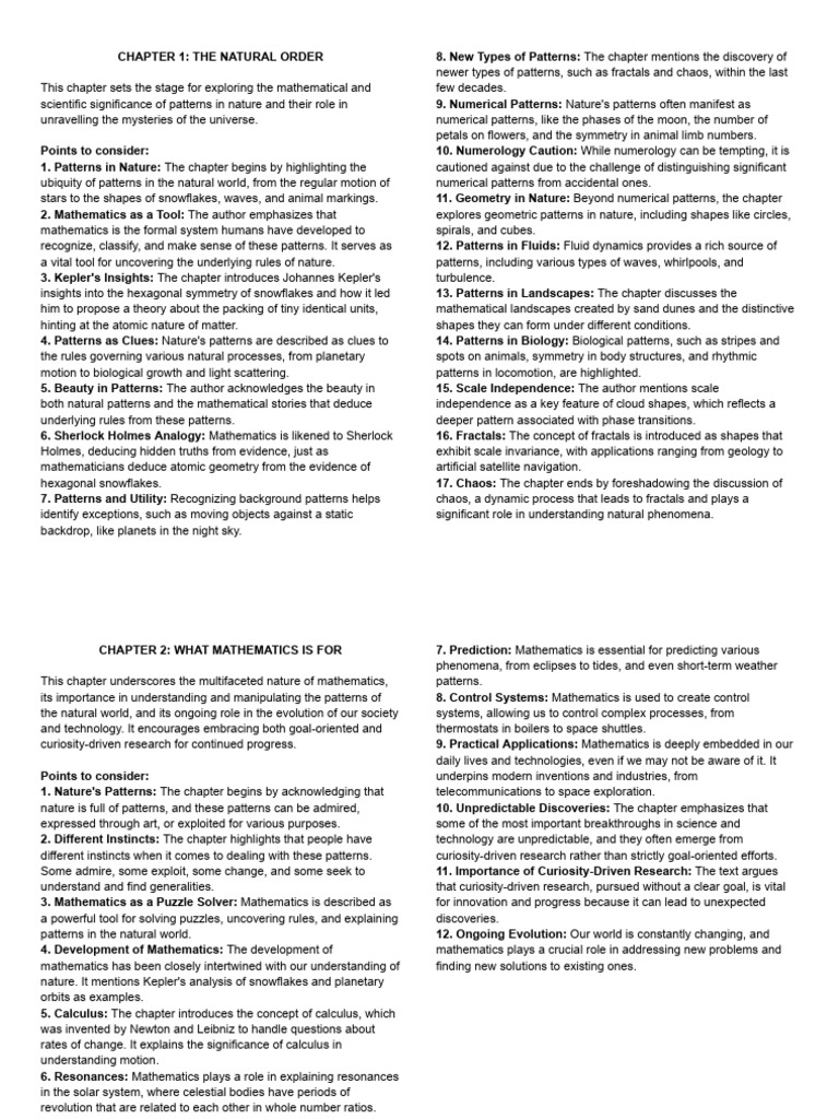 MMW Summary | PDF | Mathematics | Pattern