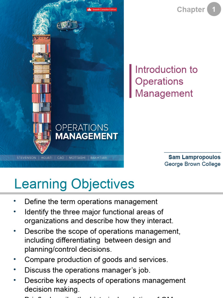 Stevenson7ce PPT Ch01 | PDF