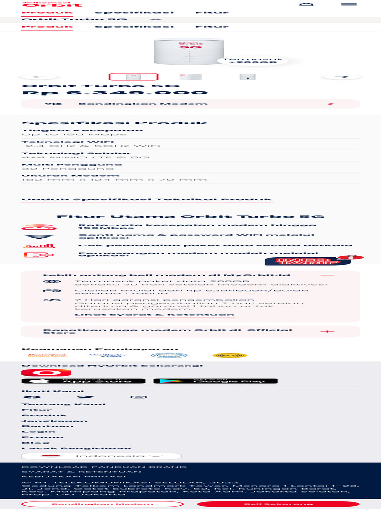 Orbit Turbo 5G Harga & Spesifikasi Modem Telkomsel Orbit - MyOrbit | PDF