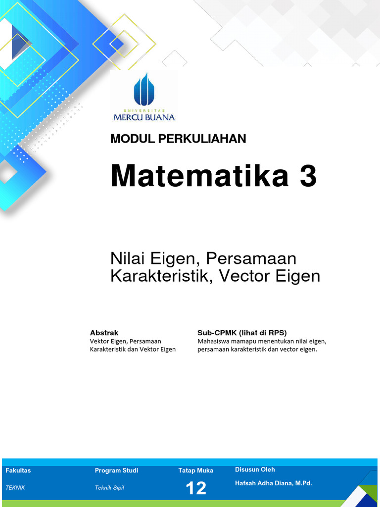 Modul 12 - Matematika 3 - 2021 | PDF