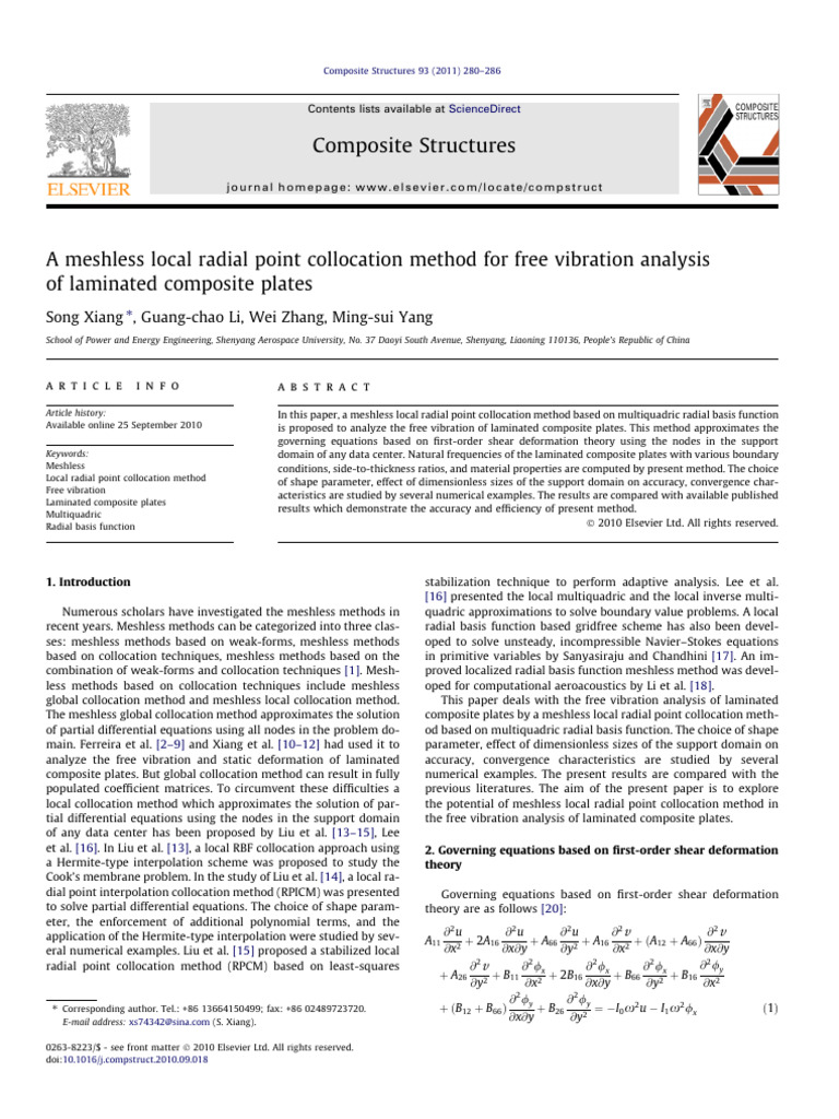A Meshless Local Radial Point Collocation Method For Free Vibration 5474