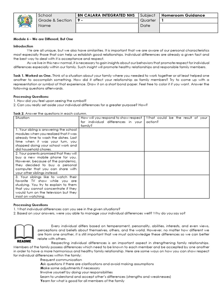 Grade 9 HGP 6 | PDF | Self-Improvement